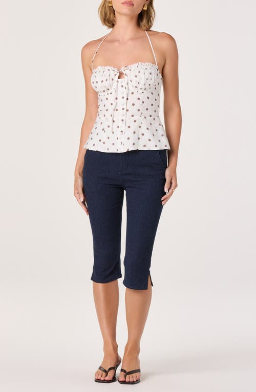 ASTR THE LABEL ASTR the Label Polka Dot Lace Trim Halter Top